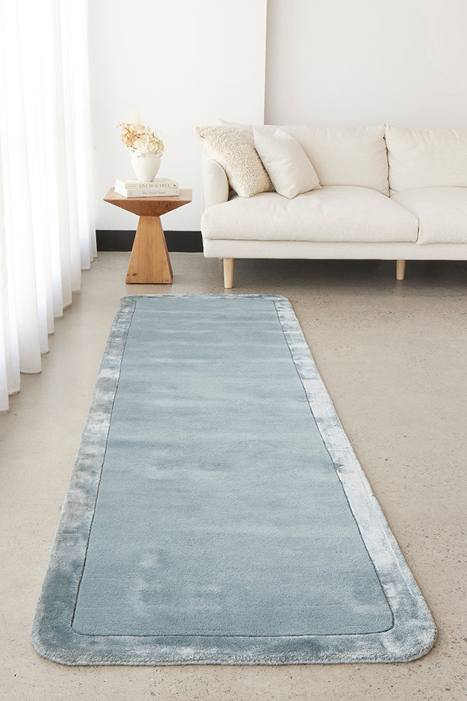 Hugo Blue Wool Hallway Runner – Hand-Tufted Luxury – Simple Style Co
