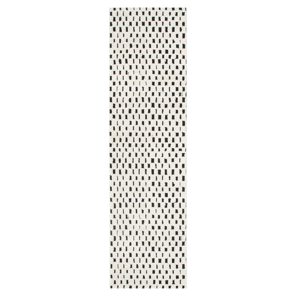Mila Monochrome Squares Black & Cream Hallway Runner – Modern & Stylish ...