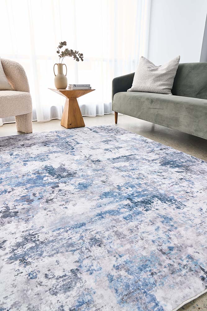 Revive Cato Blue Washable Rug | Simple Style Co