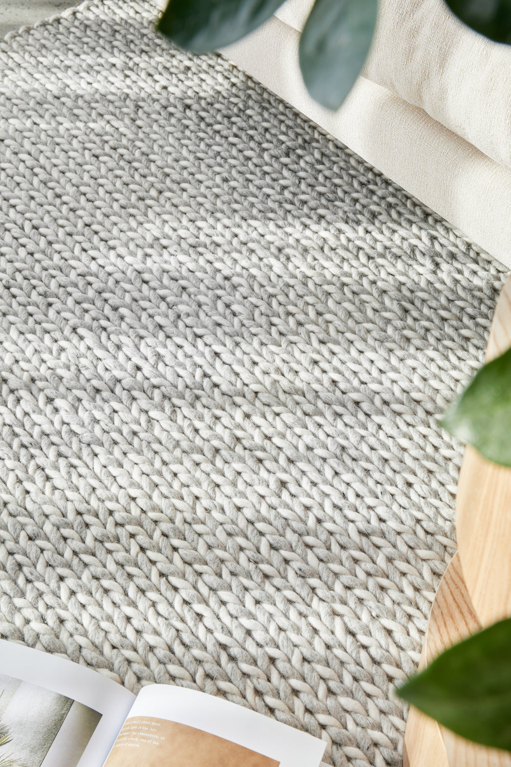 Kelowna Grey & Ivory Braided Wool Rug - Simple Style Co