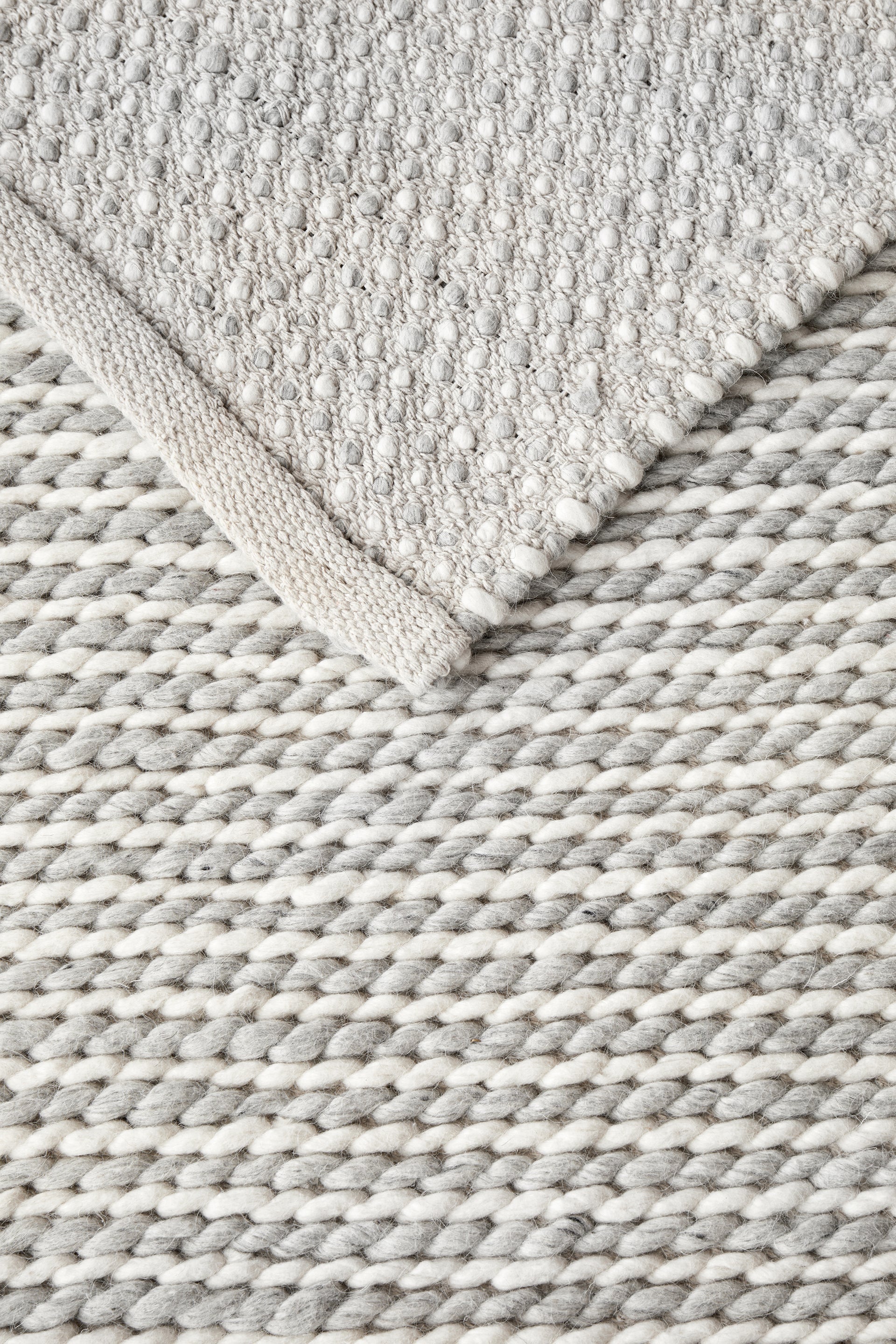 Carina Grey & Ivory Braided Wool Rug by Rug Culture | Simple Style Co
