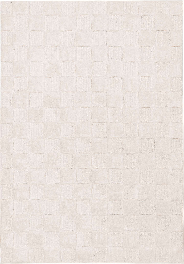 Loopsie Ambra Ivory Checkered Rug | Simple Style Co