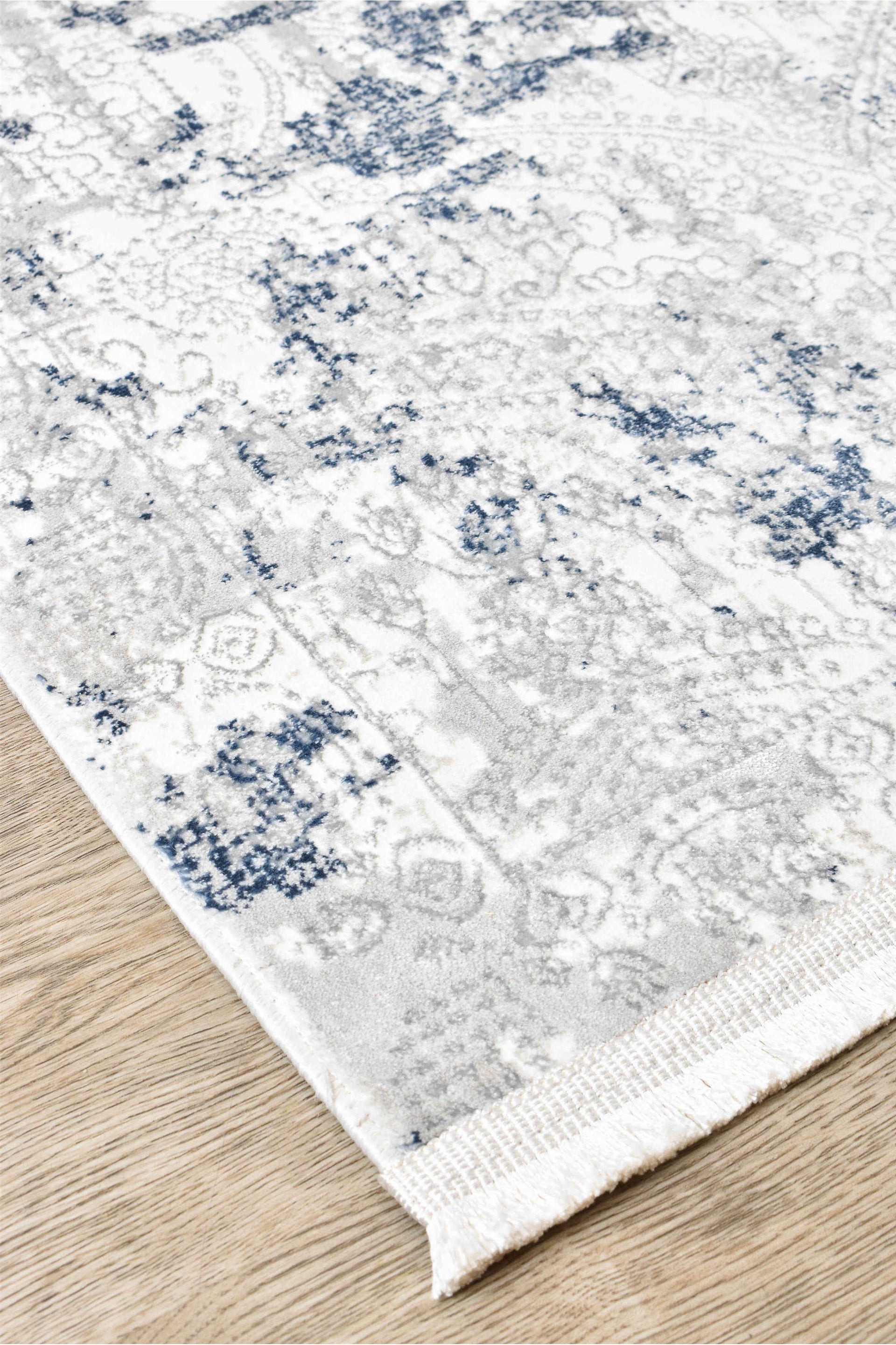 Phoenix Belle White & Blue Rug | Simple Style Co