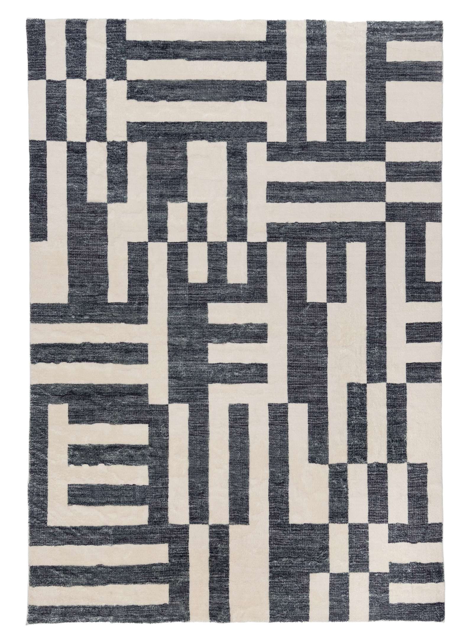Loopsie Emmen Black and Cream Geometric Lines Washable Rug – Simple ...
