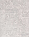 Loopsie Obu Grey and Cream Geometric Washable Rug | Simple Style Co