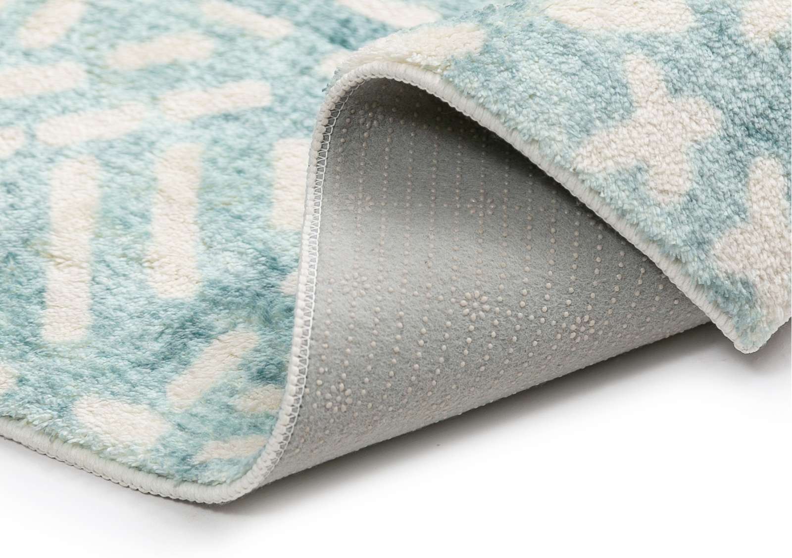 Loopsie Asni Blue and Ivory Tribal Washable Rug | Simple Style Co