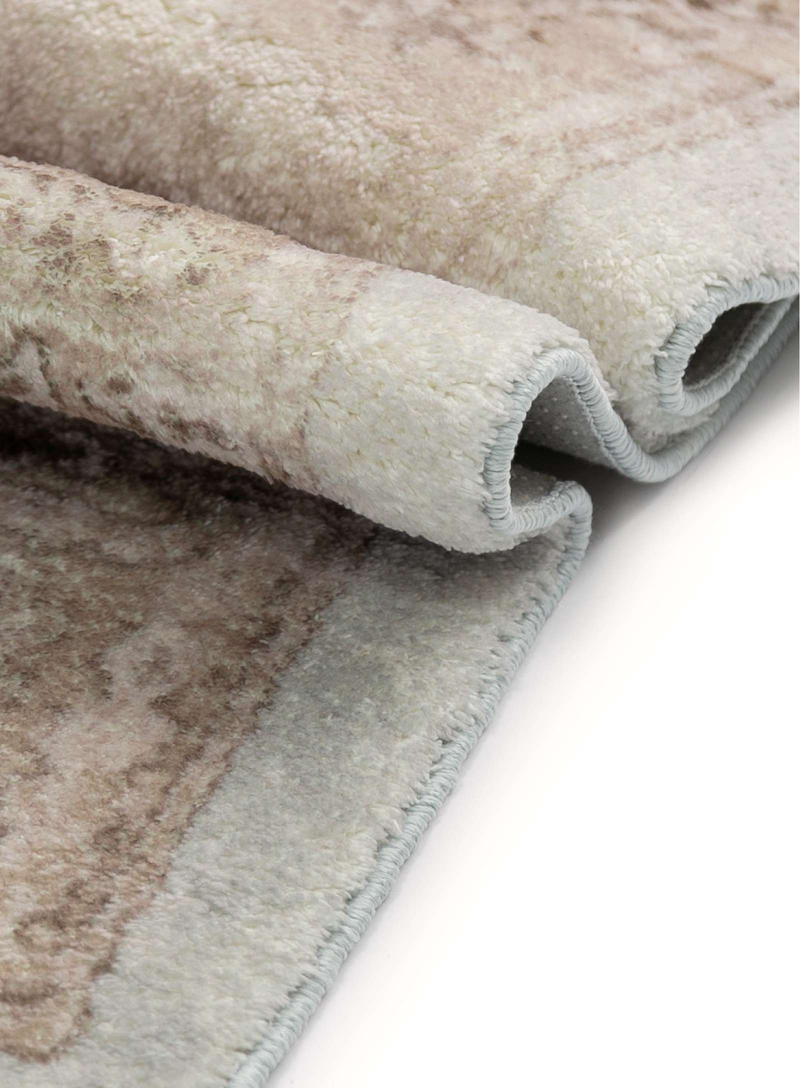 Loospie Hani Grey and Beige Medallion Washable Rug | Simple Style Co