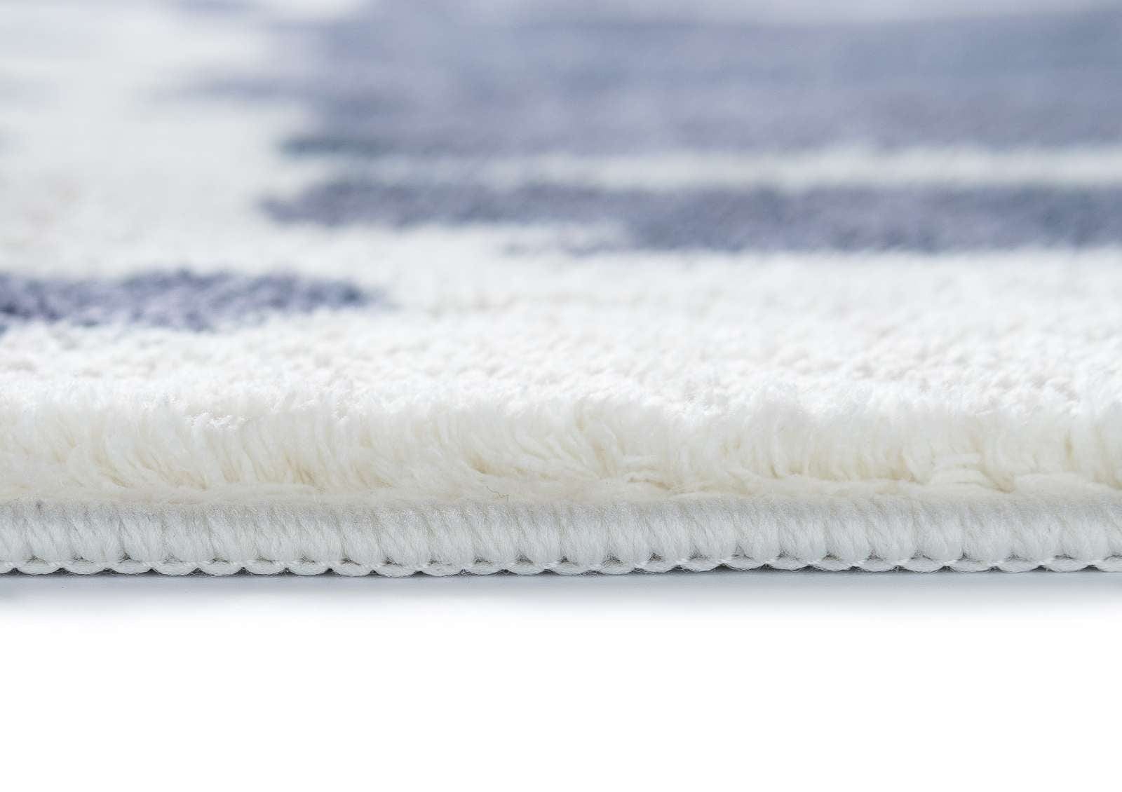 Loopsie Riya Blue Striped Washable Rug | Simple Style Co