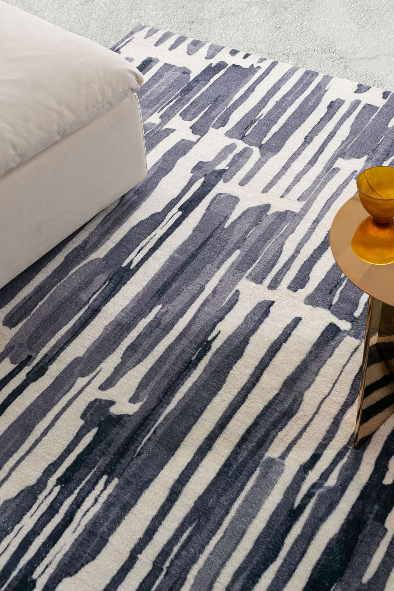 Loopsie Riya Blue Striped Washable Rug | Simple Style Co