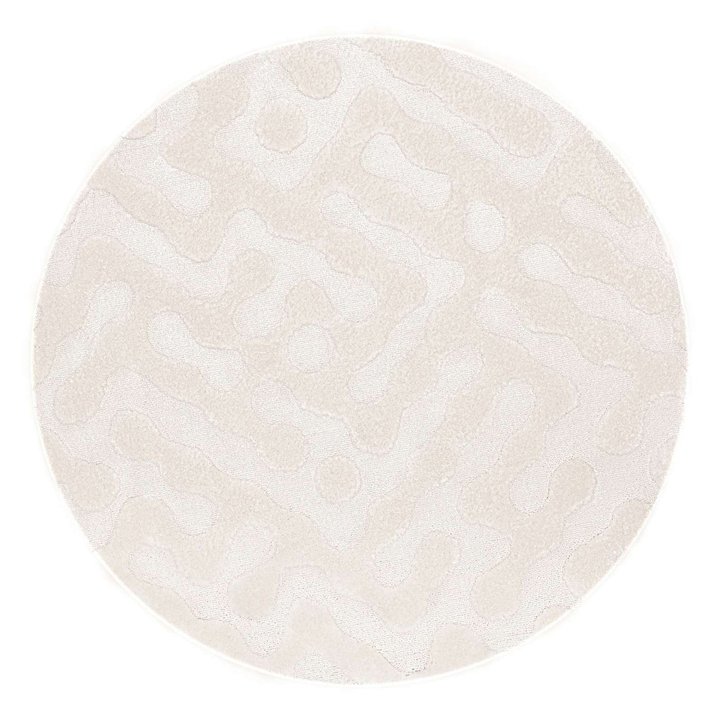 Noem Ivory Abstract Round Rug | Simple Style Co