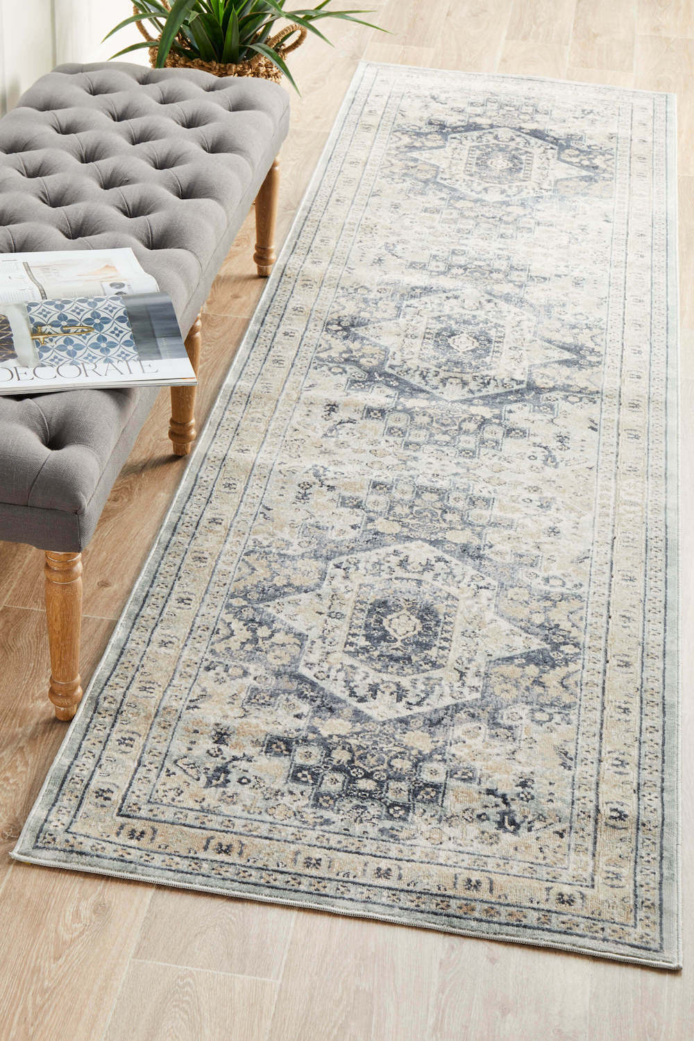 Delphine Traditional Blue Hallway Runner Rug | Buy Rugs – Simple Style Co