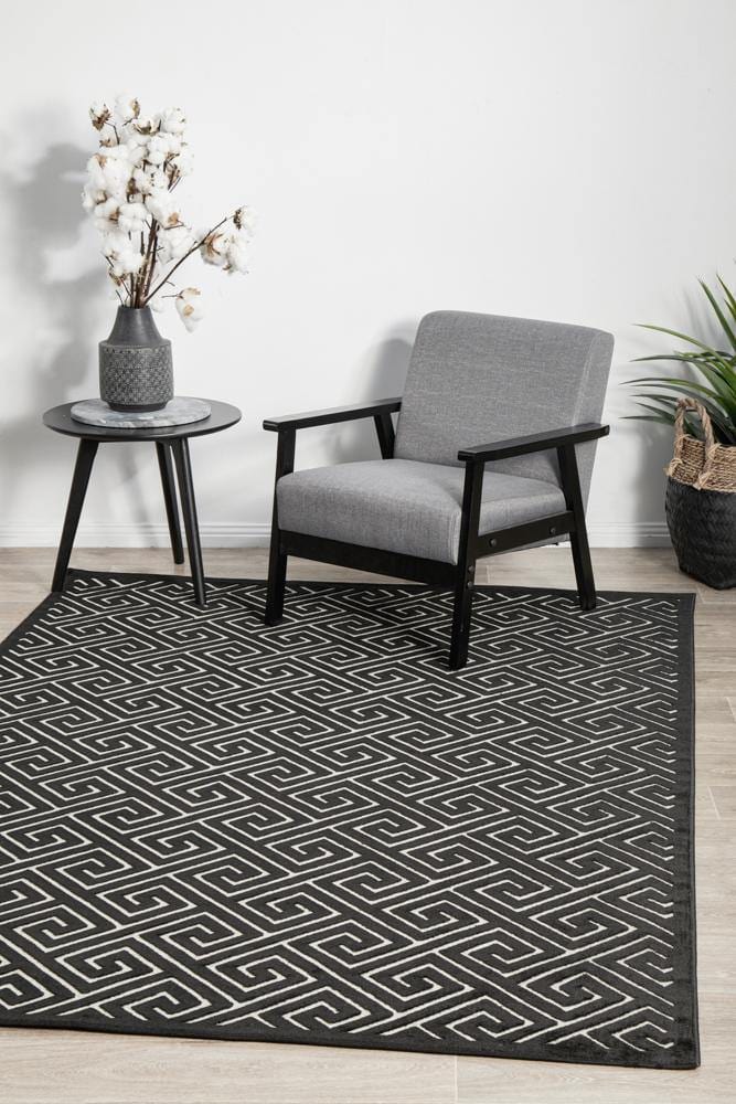 Alice Black Geometric Rug - Simple Style Co