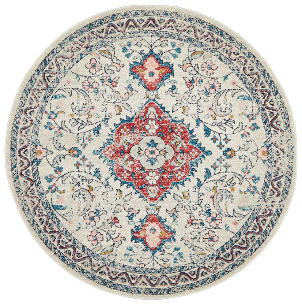 Avenue Pastel Round Rug – Floral Design | Simple Style Co.
