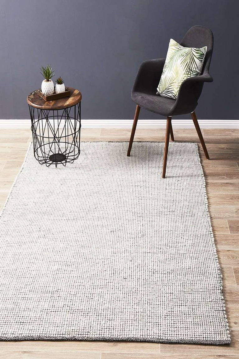 Brooklyn Black Wool Rug | Loft Black Wool Rug by Rug Culture