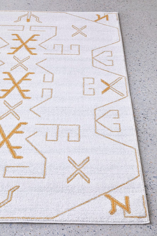 Paradise Cala Gold Geometric Rug by Rug Culture | Simple Style Co