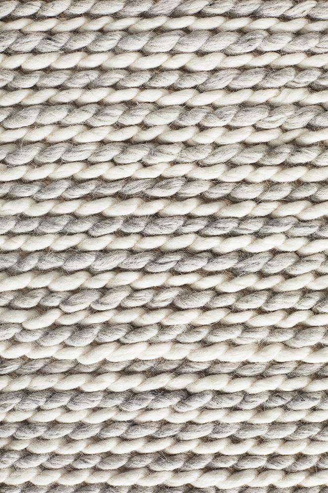 Carina Grey & Ivory Braided Wool Rug - Simple Style Co
