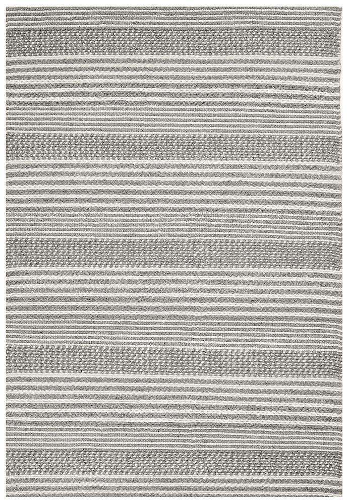 Celena Grey Stripe Braided Wool Rug - Simple Style Co
