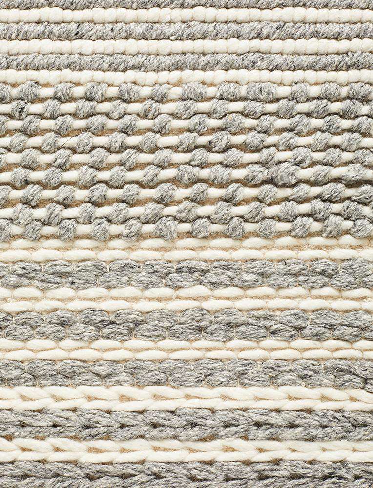 Celena Grey Stripe Braided Wool Rug - Simple Style Co