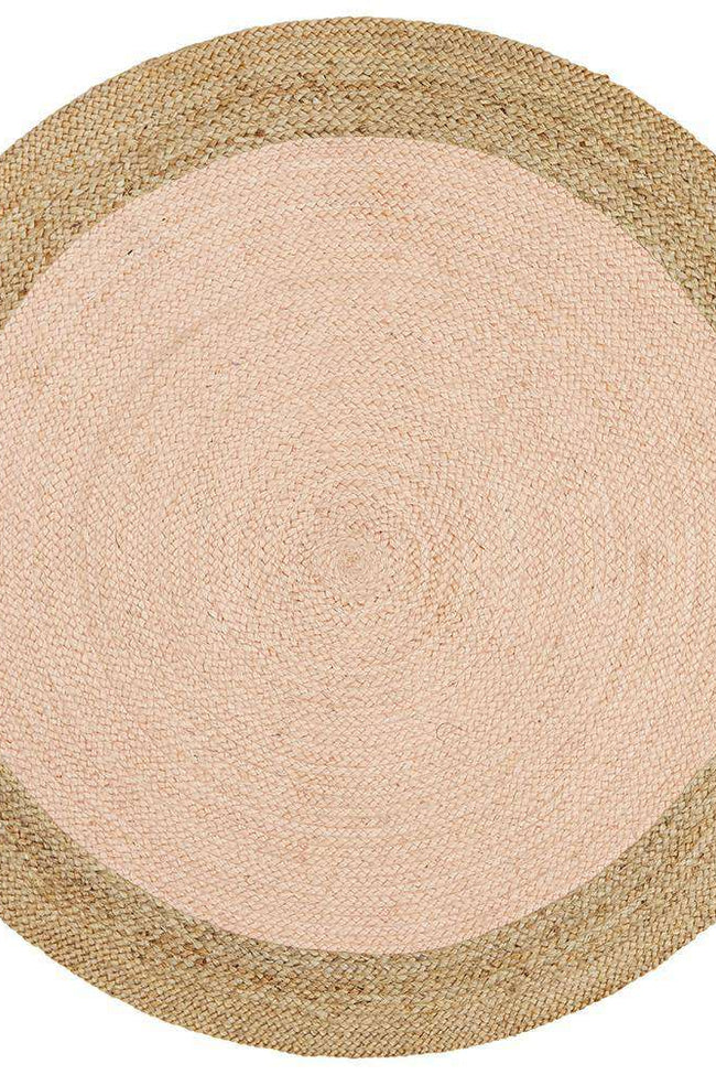 Florence Pink Round Jute Rug Sample – Simple Style Co