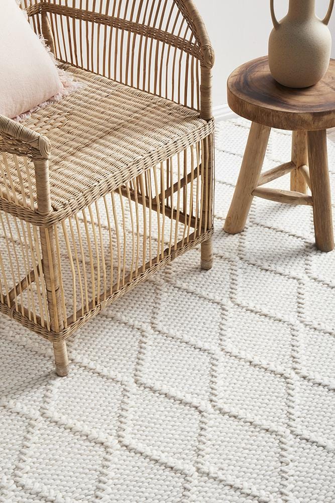 Huxley White Wool Blend Rug - Simple Style Co