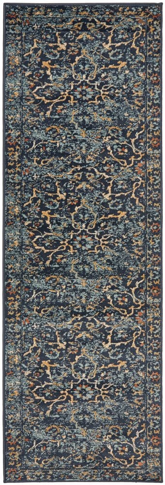Oxford Petal Navy Hallway Runner - Simple Style Co
