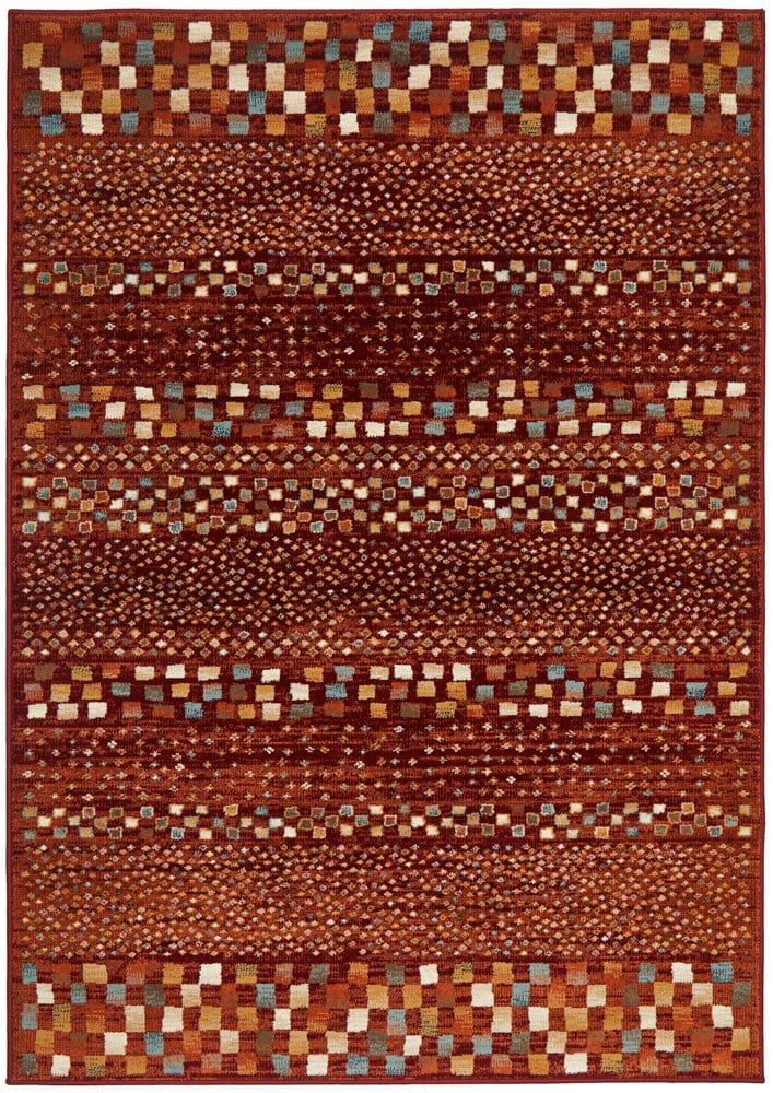 Oxford Squares Rust Rug - Simple Style Co