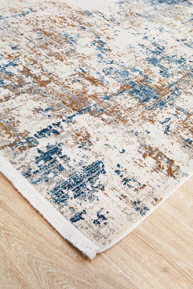Remy Modern Blue Bamboo Silk Rug | Simple Style Co
