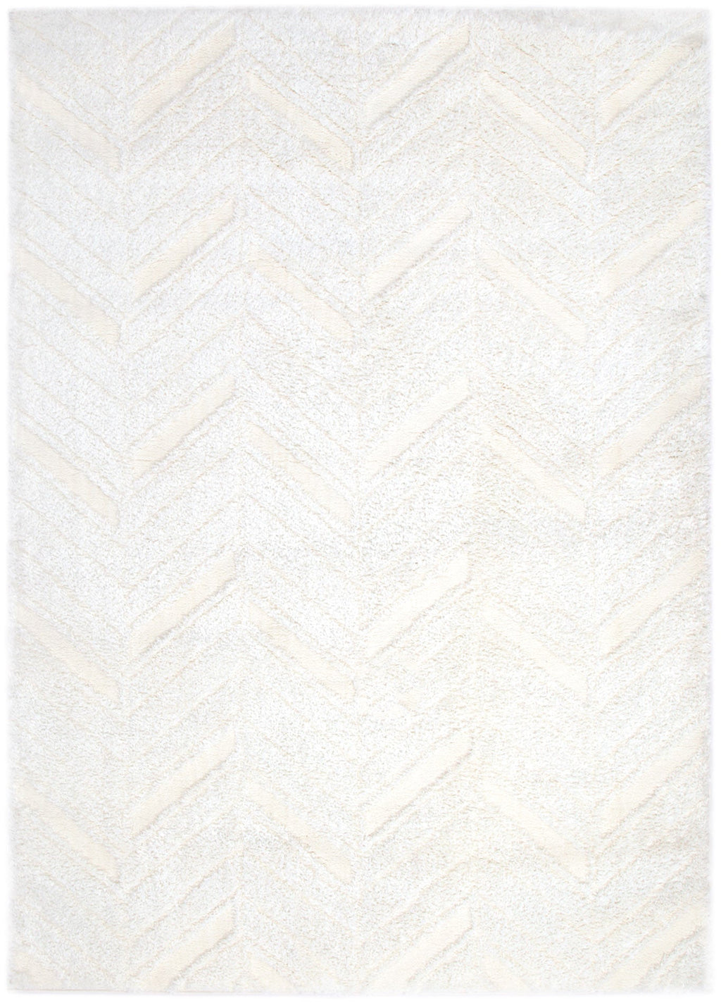 Tender Chevron Cream Shag Rug | Simple Style Co