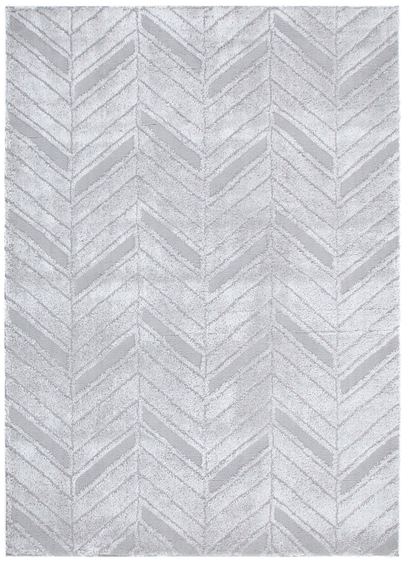 Tender Chevron Silver Shag Rug | Simple Style Co